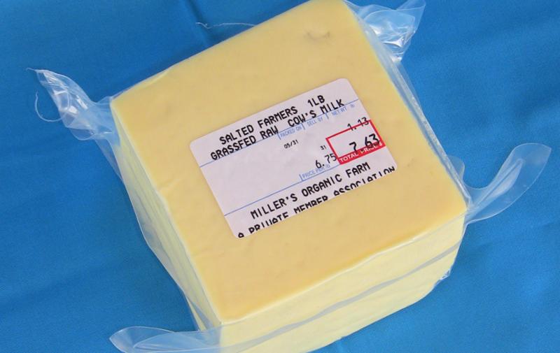 One pound salted swiss cheese.